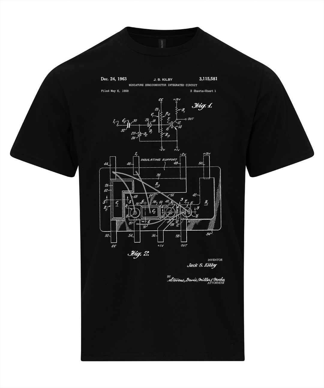 First Integrated Circuit Patent Electrical Engineer T-shirt - Etsy