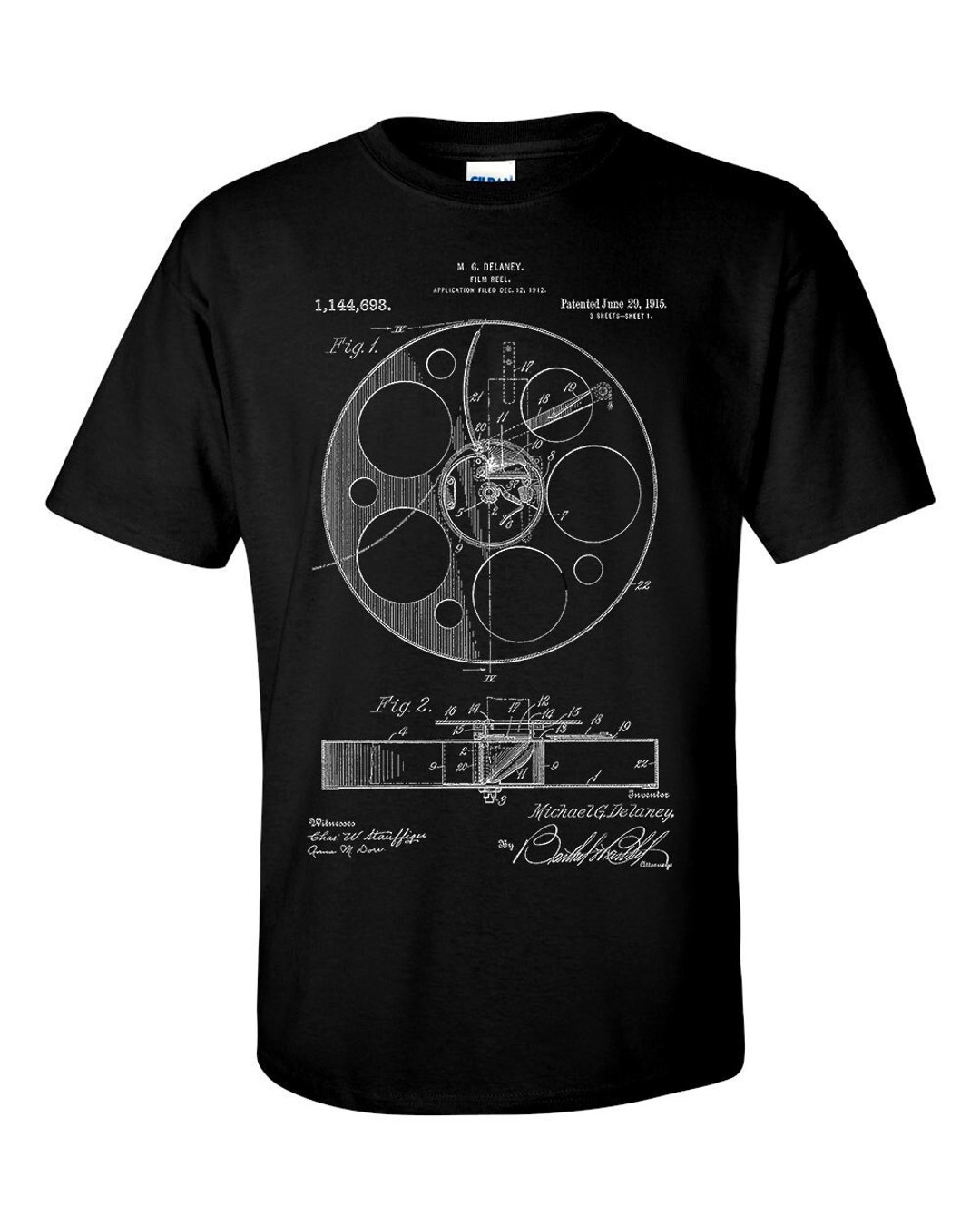 Film Reel 1915 Patent Movie Gift T-shirt - Etsy