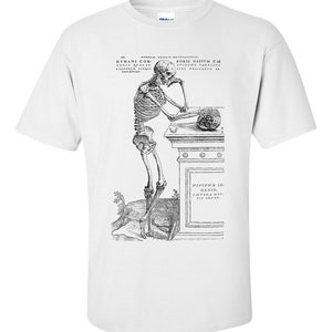 Pondering Thinking Skeleton by Andreas Vesalius Fine Art T-shirt - Etsy
