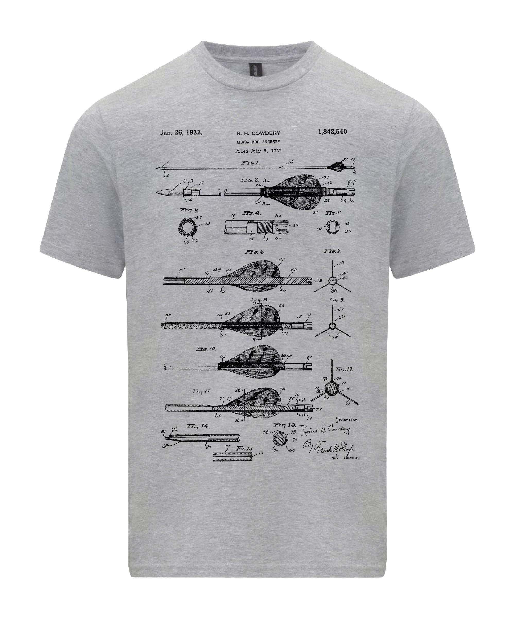 Archery T-shirt - Arrow Patent Blueprint Tee – Bow Hunting Shirt ...