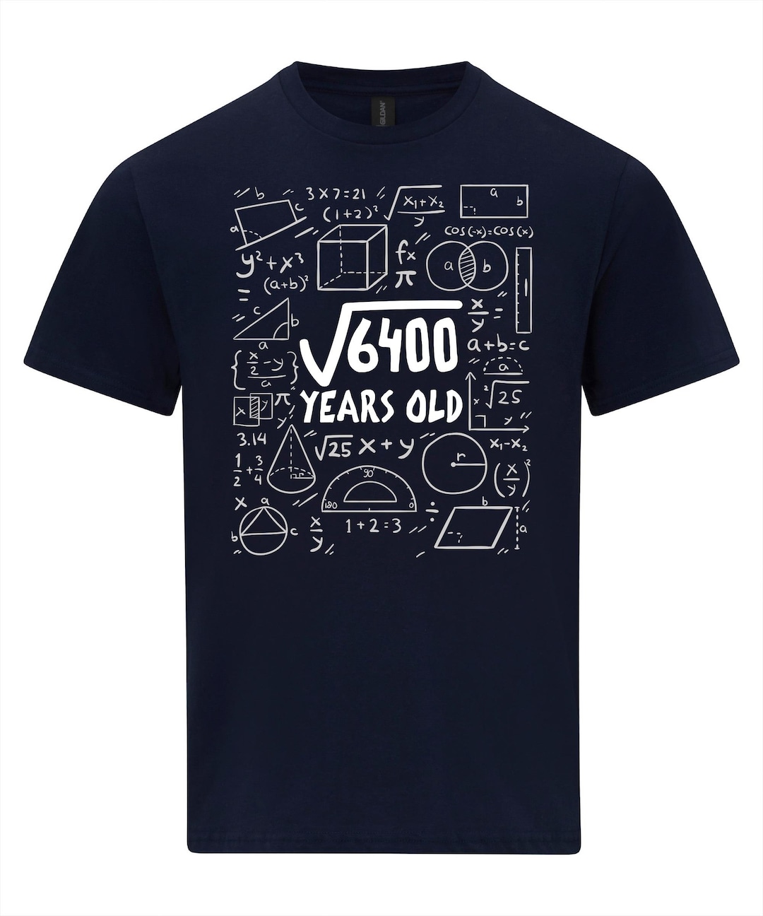 80th Birthday T-shirt: Square Root of 6400, Maths Gift - Etsy