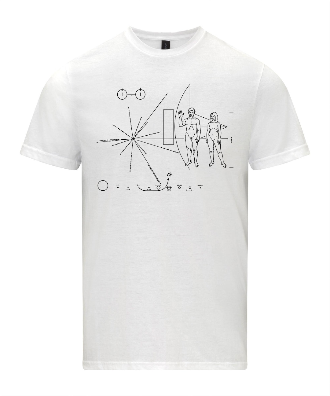 NASA Pioneer Plaque T-shirt: Carl Sagan Design, Space Exploration Tee ...