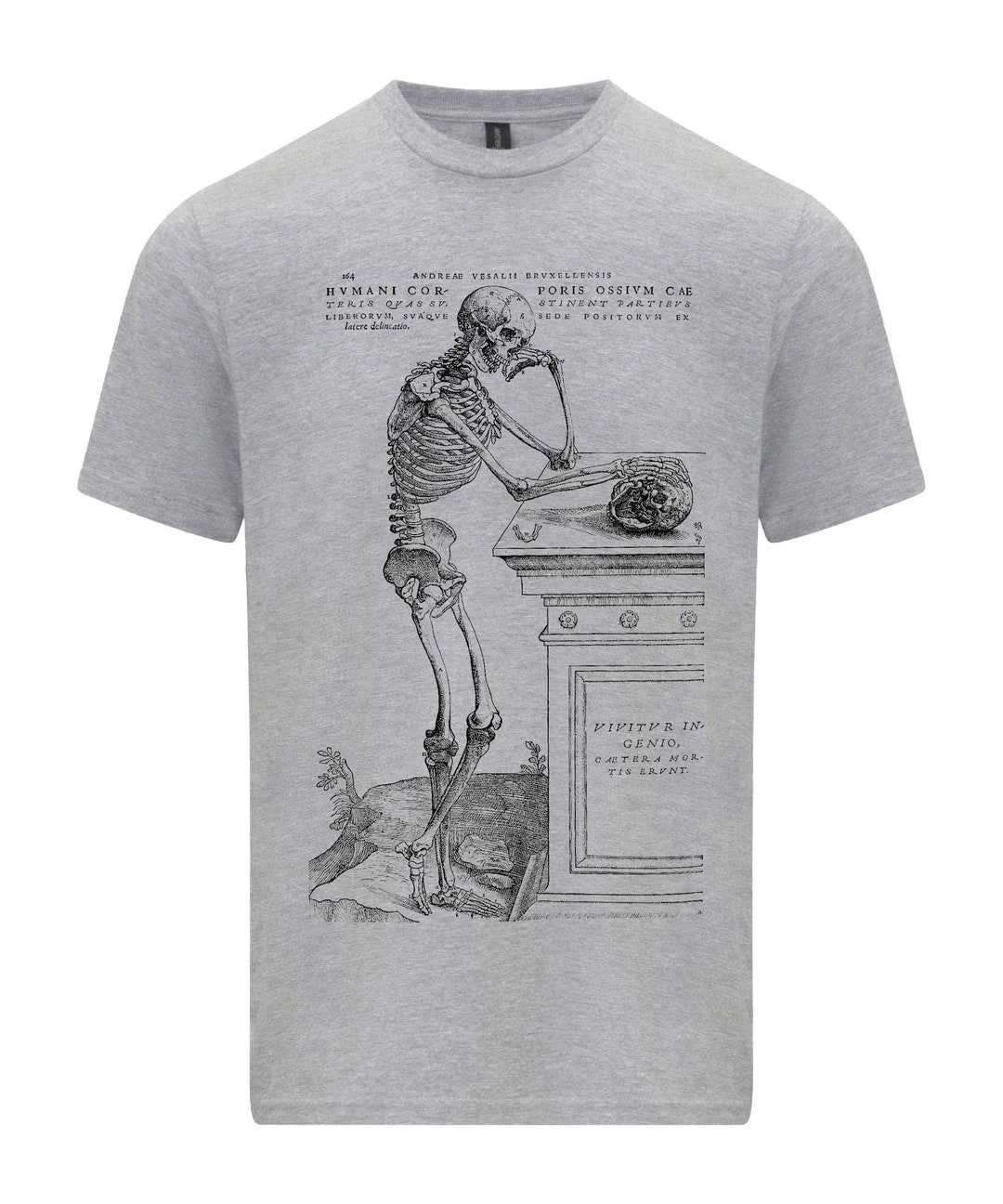 Pondering Thinking Skeleton by Andreas Vesalius T-shirt - Etsy