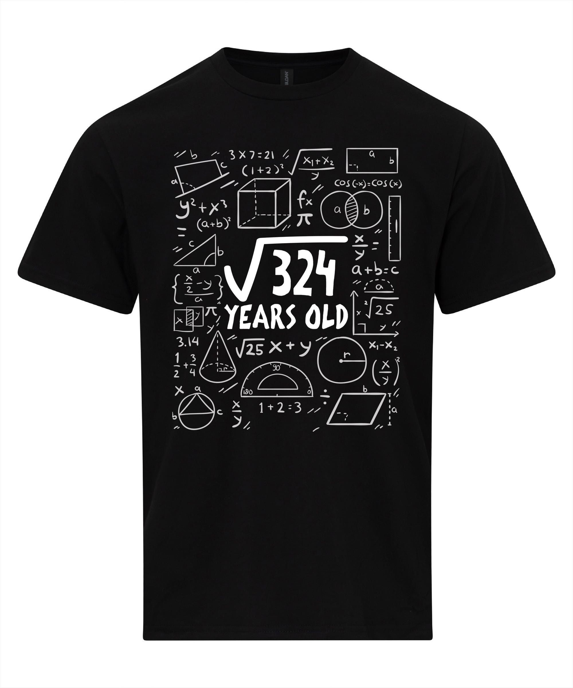 18th Birthday T-shirt: Square Root of 324, Maths Shirt - Etsy