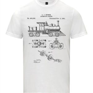 Steam Engine Locomotive Train T-shirt Patent Blueprint Shirt - Etsy