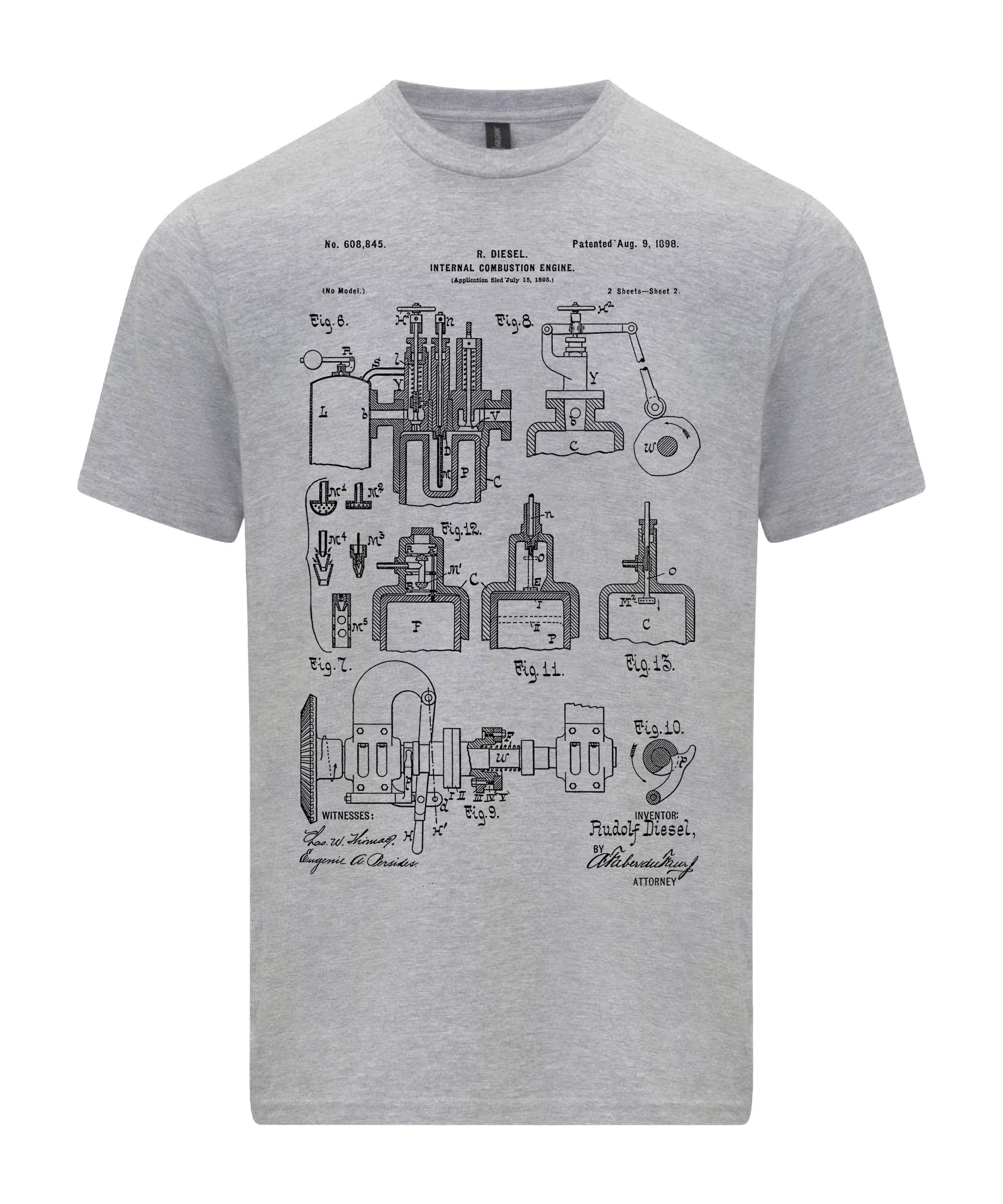 Diesel Engine Blueprint T-shirt: Vintage Mechanic Tee - Etsy