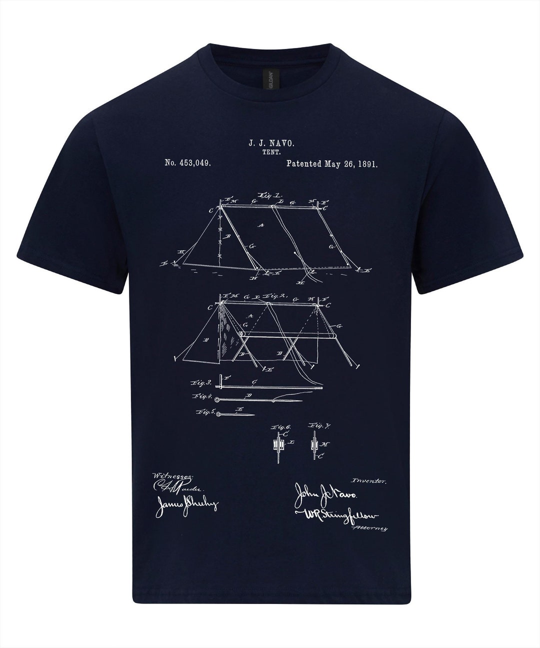 Tent Patent Blueprint T-shirt, Camping Tent Shirt, Outdoor Adventure ...