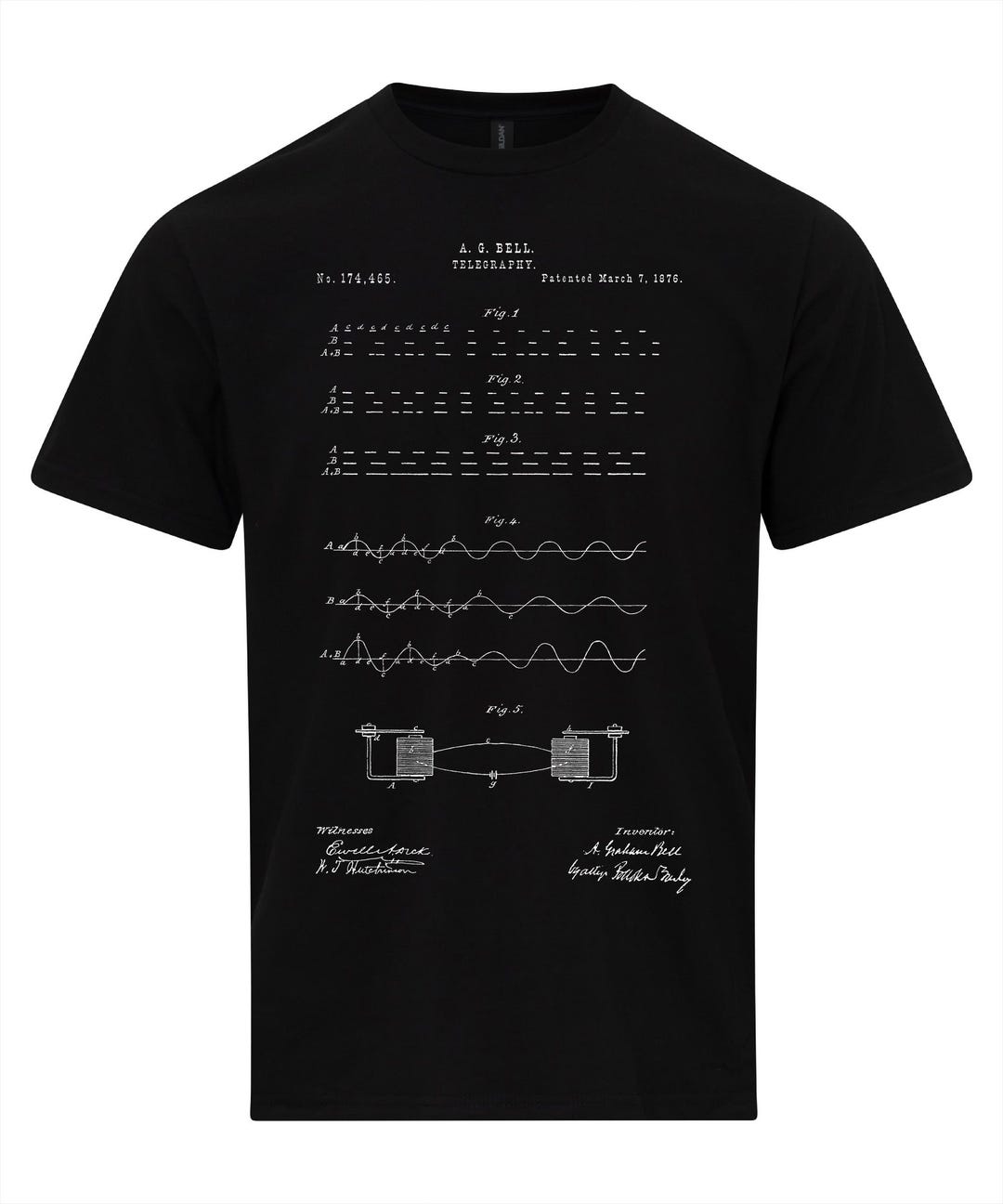 A G Bell Telegraphy Morse Code Patent Blueprint T-shirt - Etsy UK