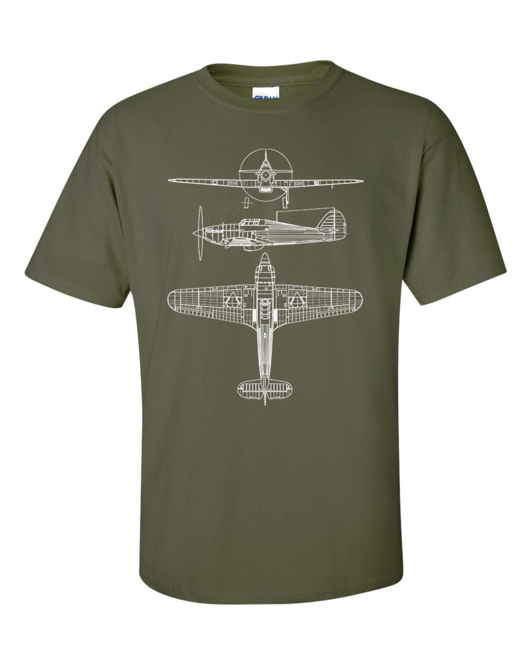 Hurricane T-shirt, Fighter Aircraft, Technical Drawing, Blueprint RAF ...