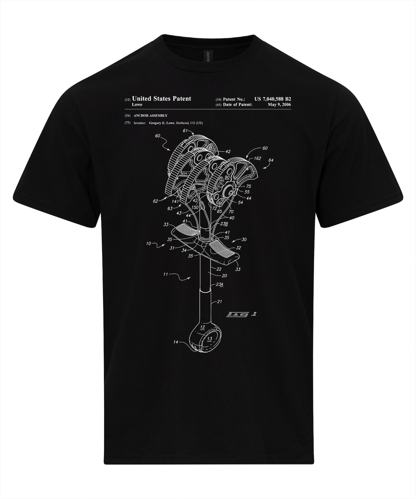 Climbing Cam Friend Patent T-shirt – Rock Climbing Gear Blueprint ...