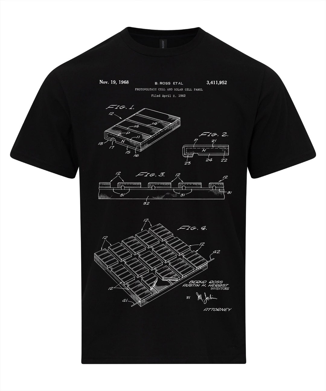 Solar Panel T-shirt , Photovoltaic and Solar Cell Patent Blueprint ...