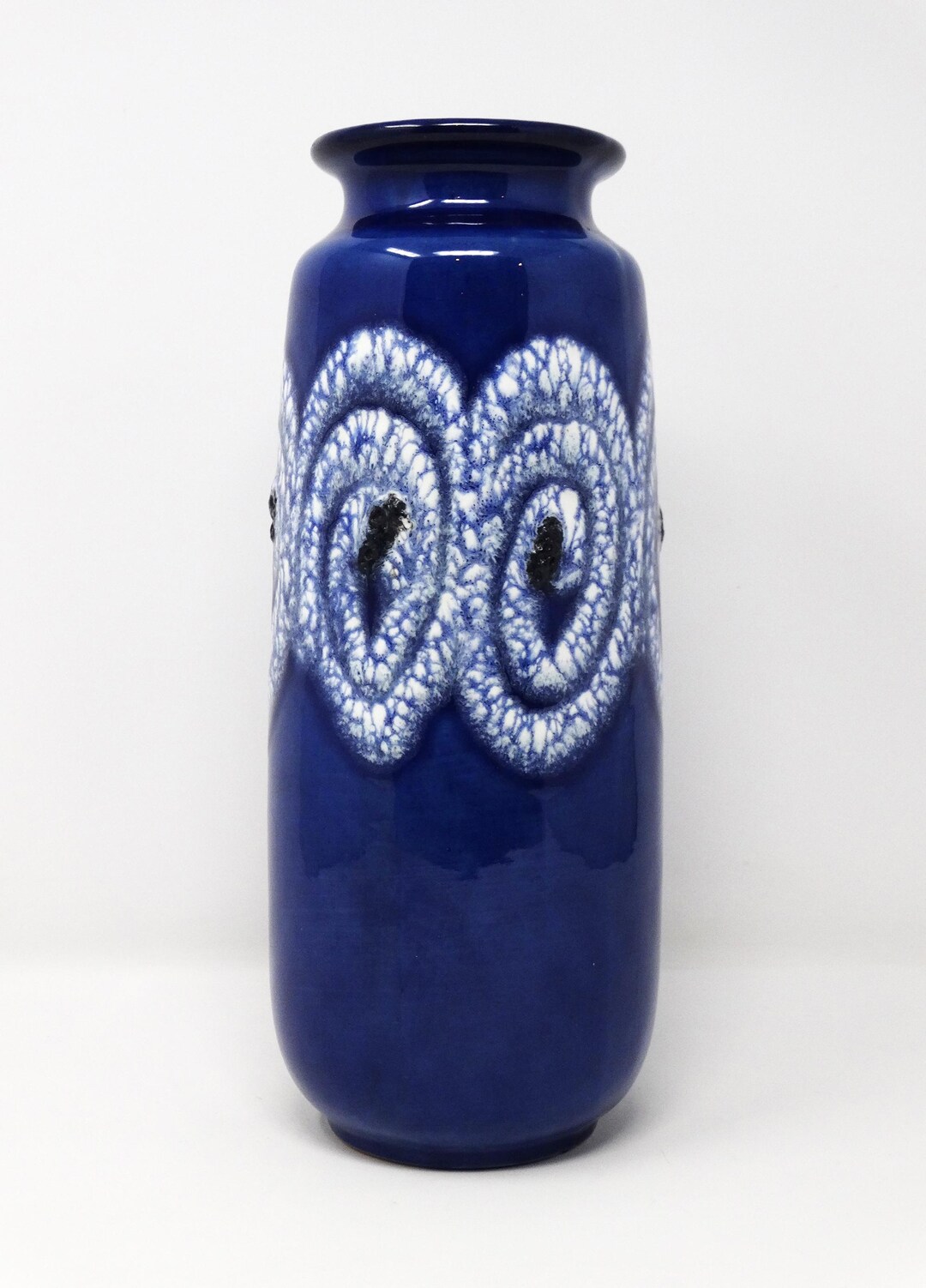 Scheurich Vintage Mid Century Blue Black & White West German Vase - Etsy
