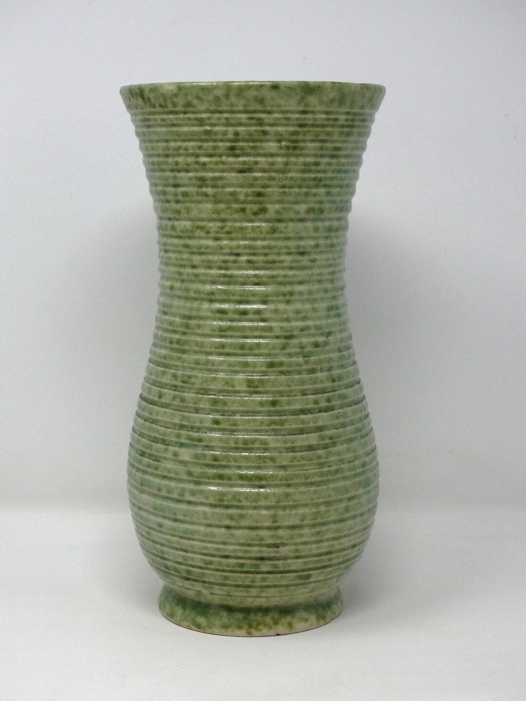 Studio Vintage Mid Century Speckled Green Incised West German - Etsy