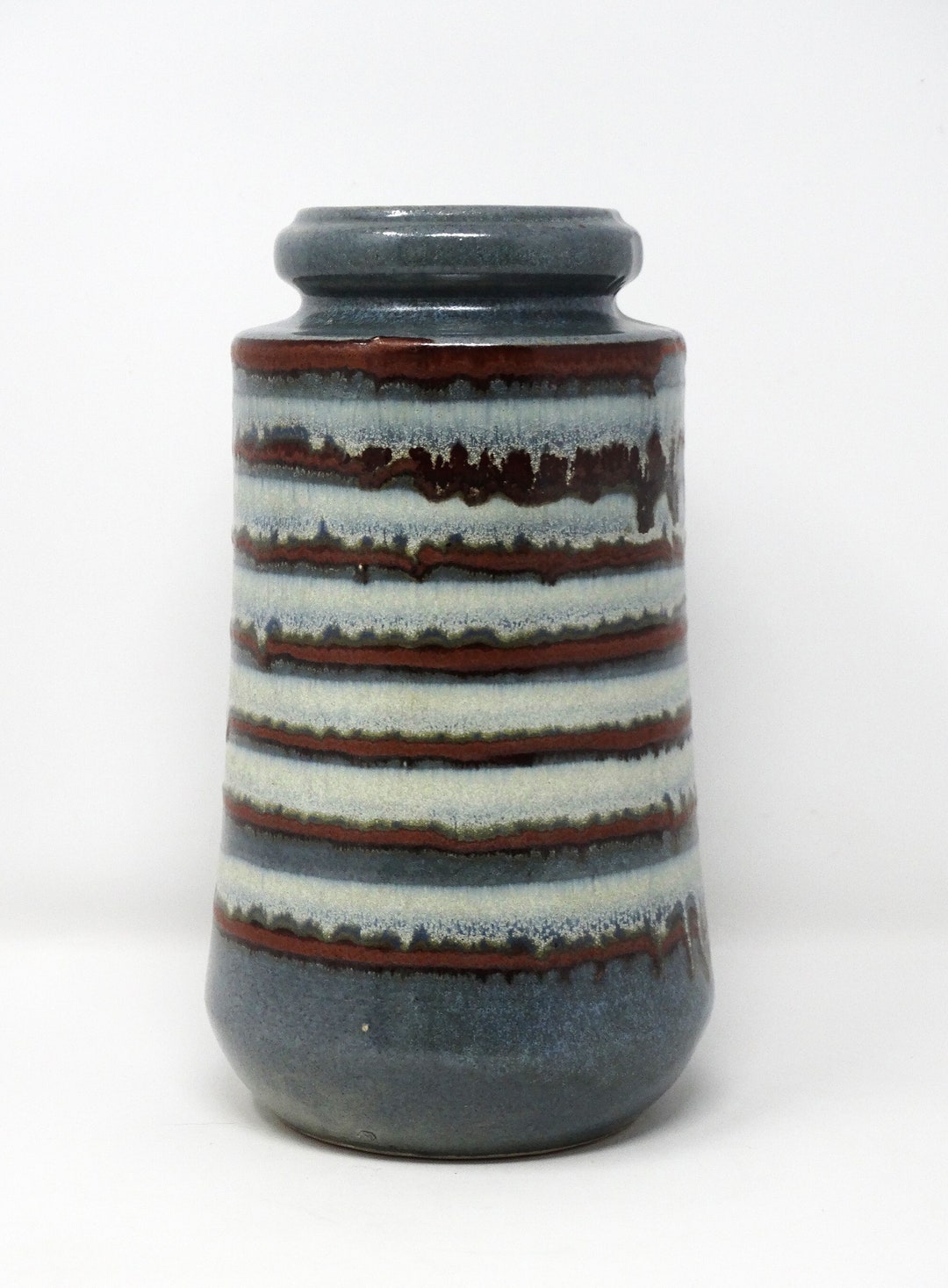Scheurich Vintage Mid Century Grey Brown White West German Vase - Etsy