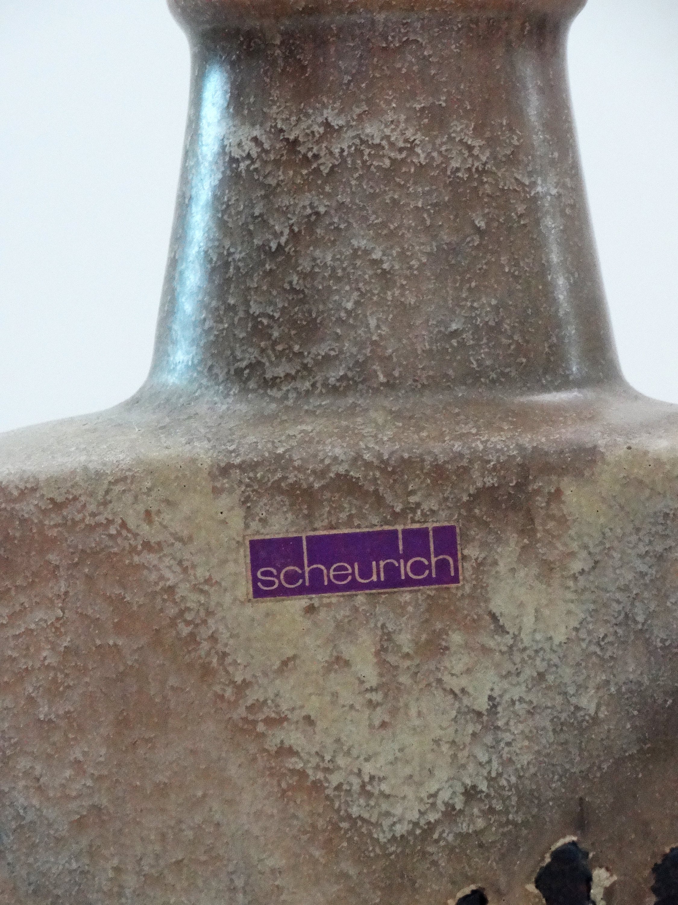 Scheurich Vintage Mid Century X-tall Chocolate Brown & Tan Lava West ...