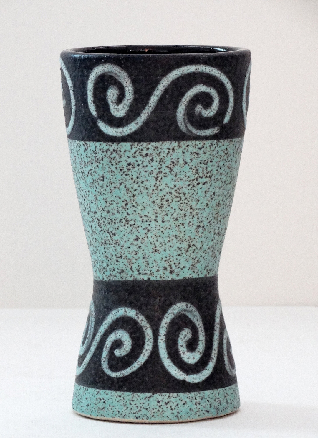 Scheurich Vintage Mid Century Mint Green & Black Spirals West - Etsy