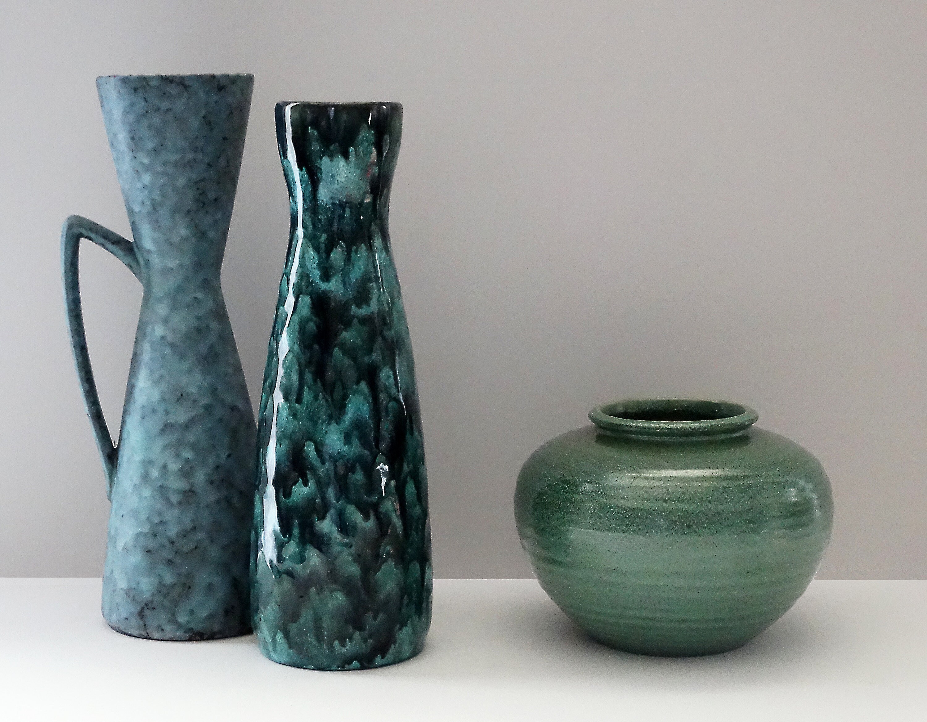 Scheurich Vintage Mid Century Glossy Teal West German Vase - Etsy