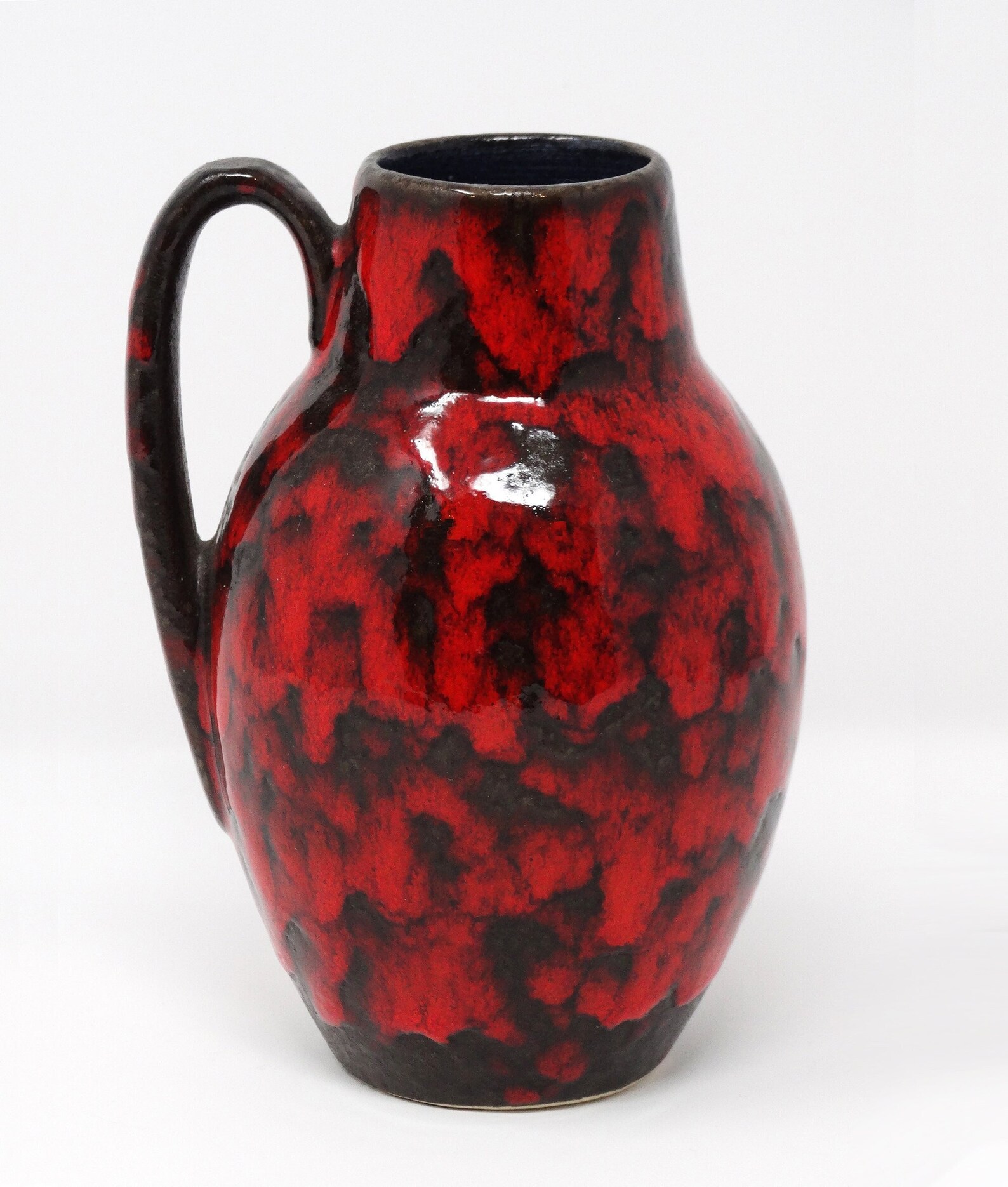 Scheurich Vintage Mid Century Glossy Red & Black West German Vase - Etsy