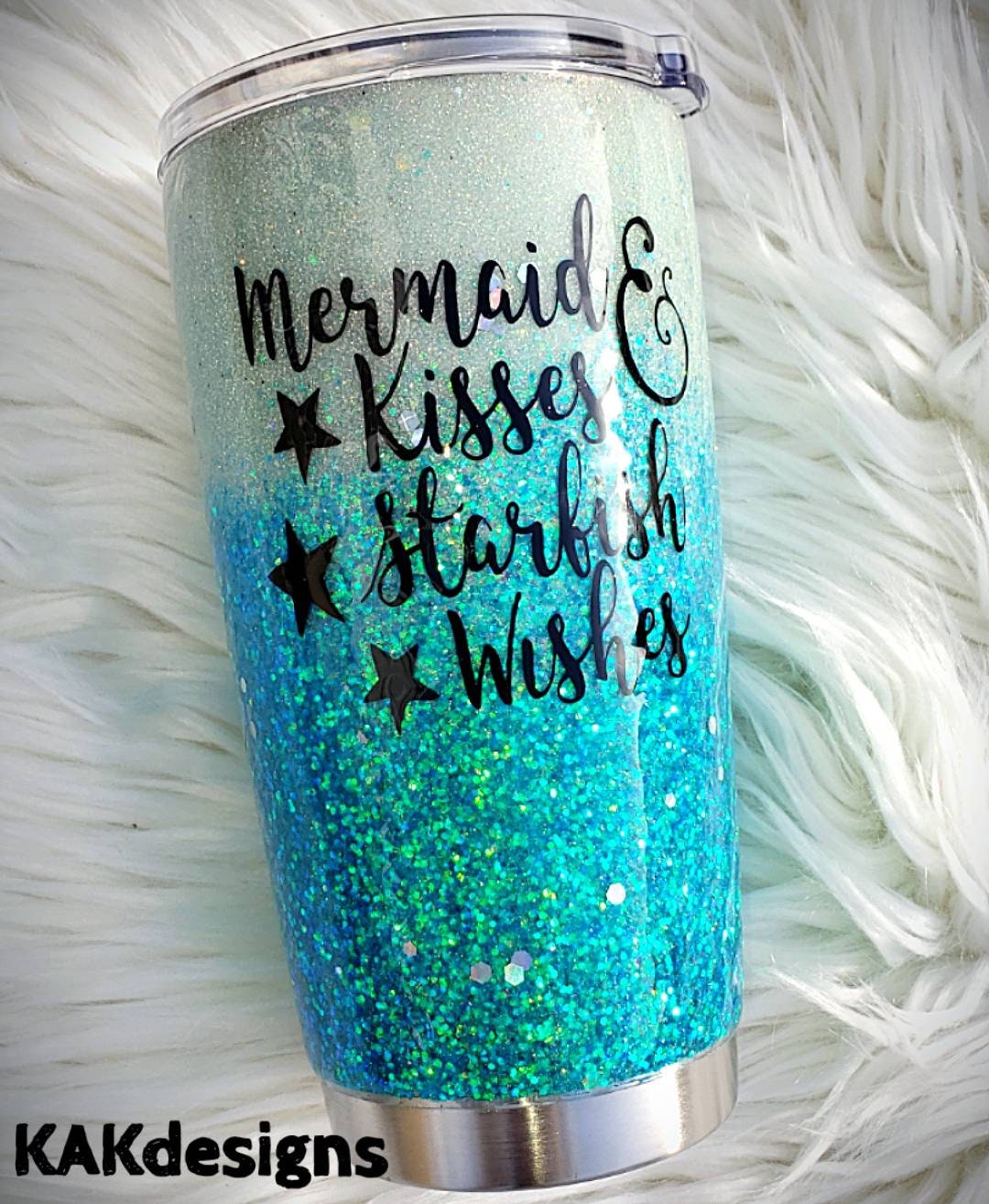 Mermaid Quote Tumbler: Glow in the Dark Holographic Glitter Cup - Etsy