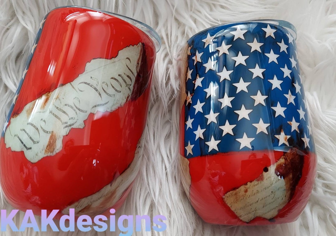 We the People Tumbler: Distressed Constitution, Patriotic Mug - Etsy