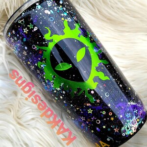 Alien Tumbler//we Are Not Alone Alien Galaxy Yeti Tumbler With Glittery ...