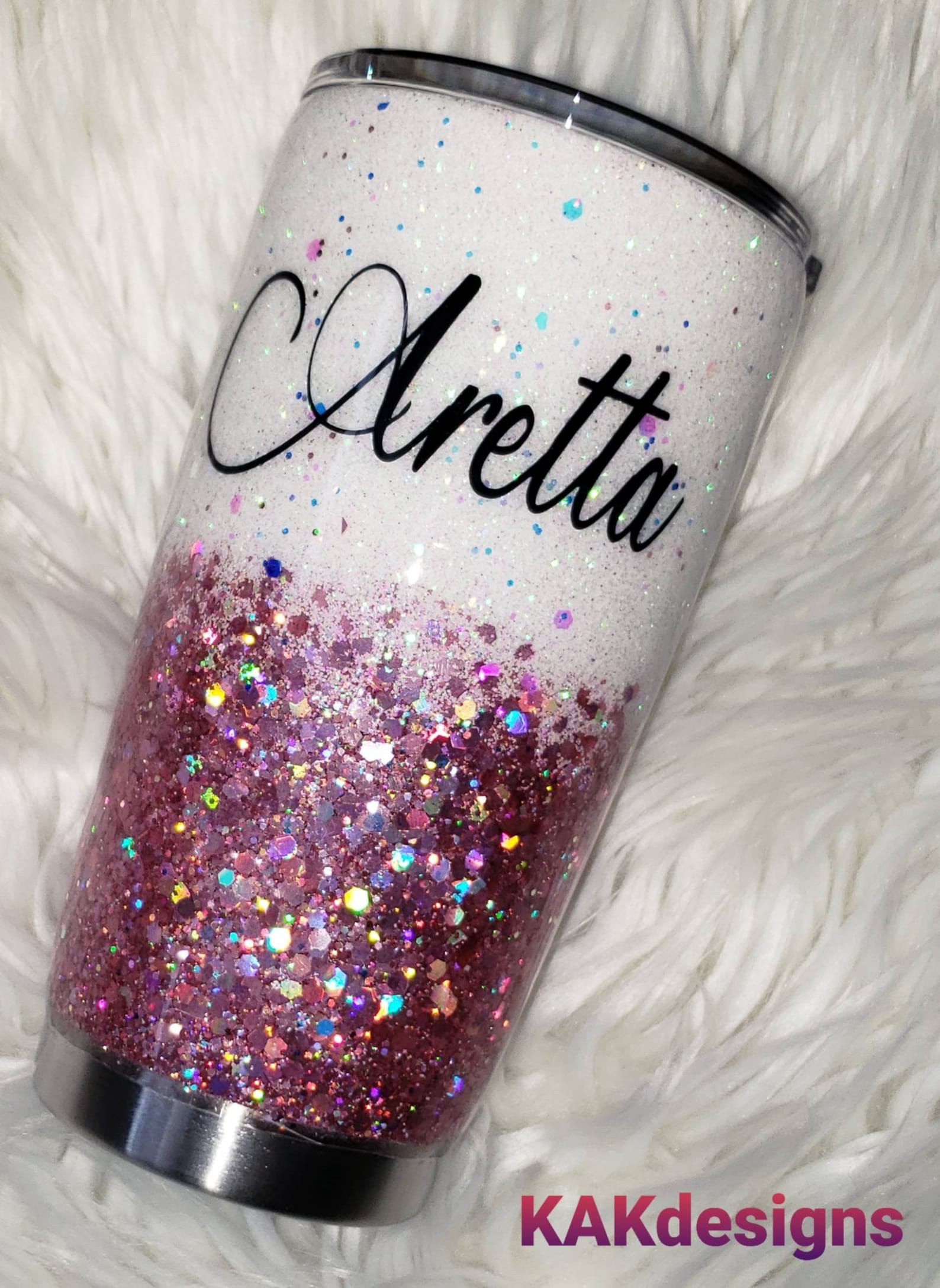 Glitter Tumbler//rose Gold Yeti Tumbler//add Your Name, a Decal or a ...