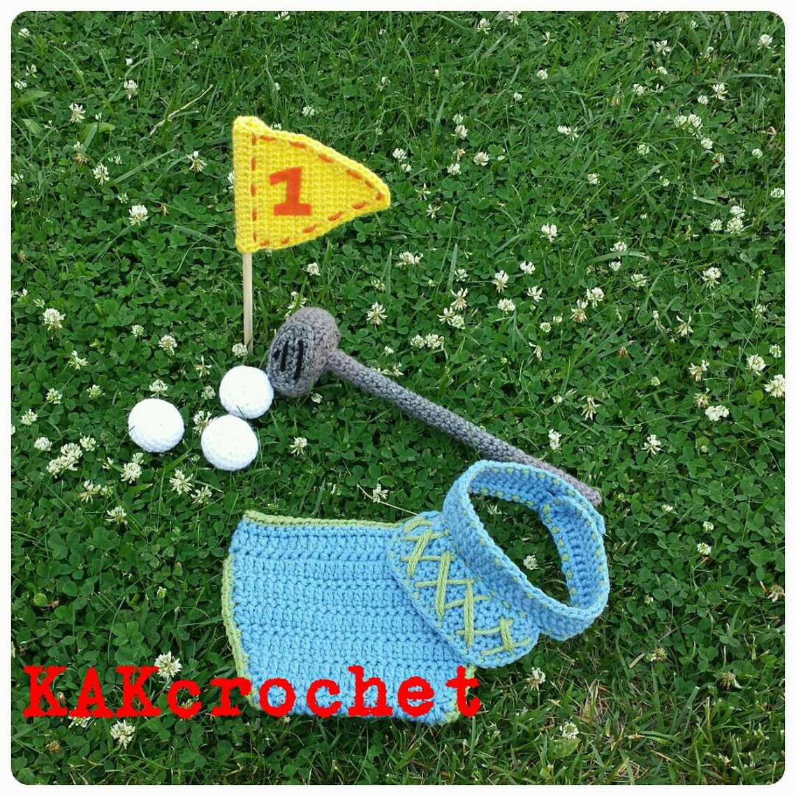 Crocheted Baby Golf Set: Newborn Photo Props - Etsy