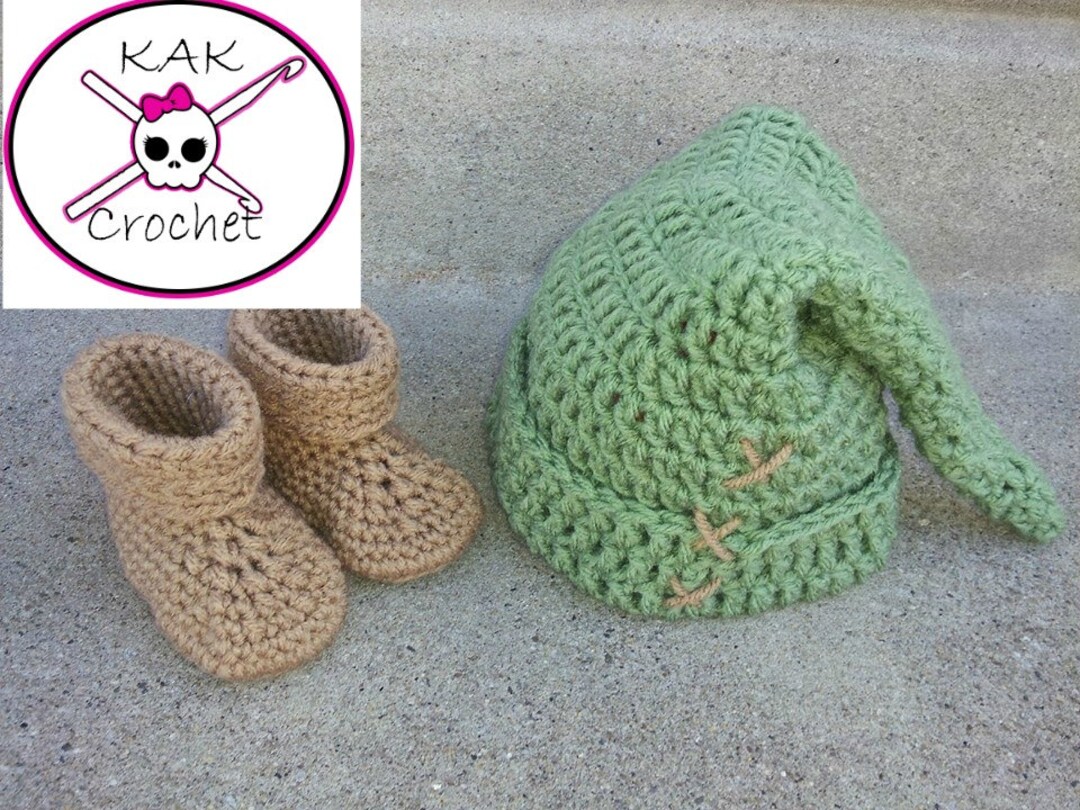 Elf Hat and Booties, Elven Baby, Newborn Photo Props With Shield - Etsy