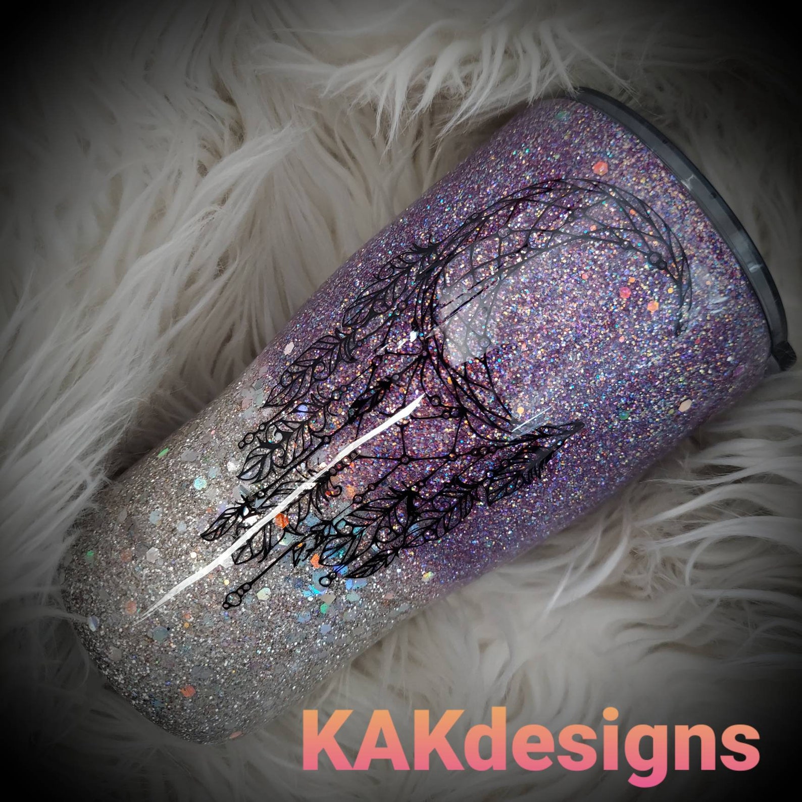 Dream Create Inspire Raspberry & Silver Holographic Tumbler | Etsy