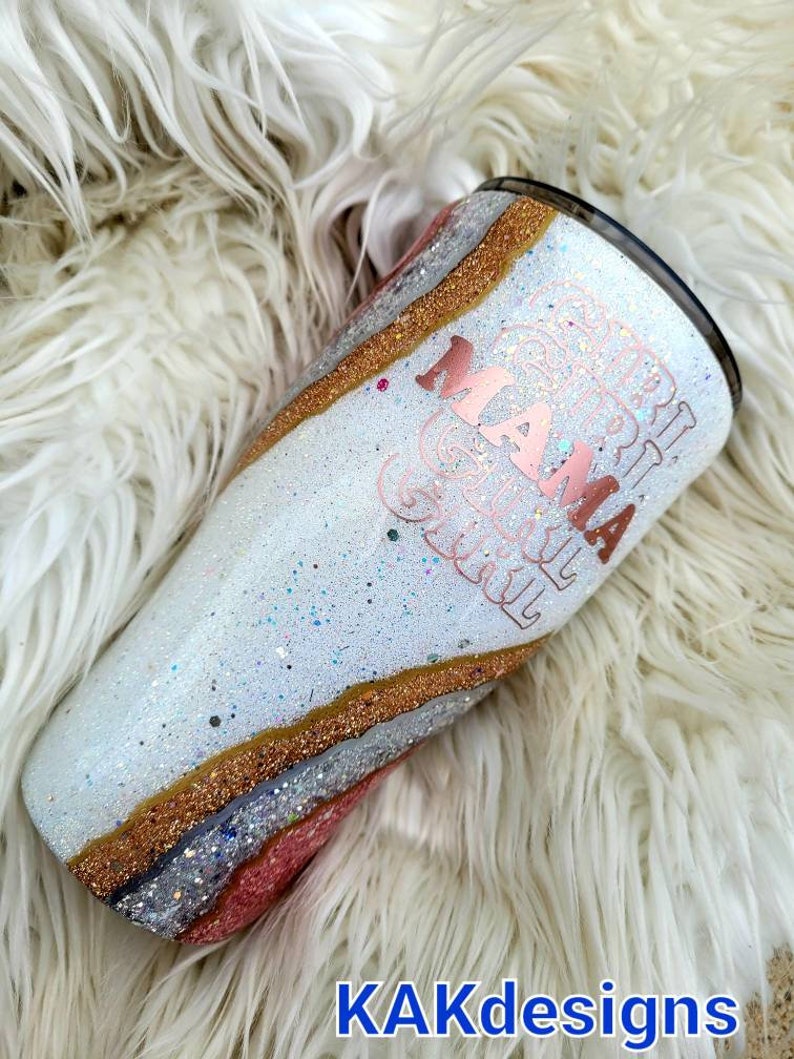 Rose Gold Geode Tumbler W/ Girl Mama Decal//precious Metals - Etsy