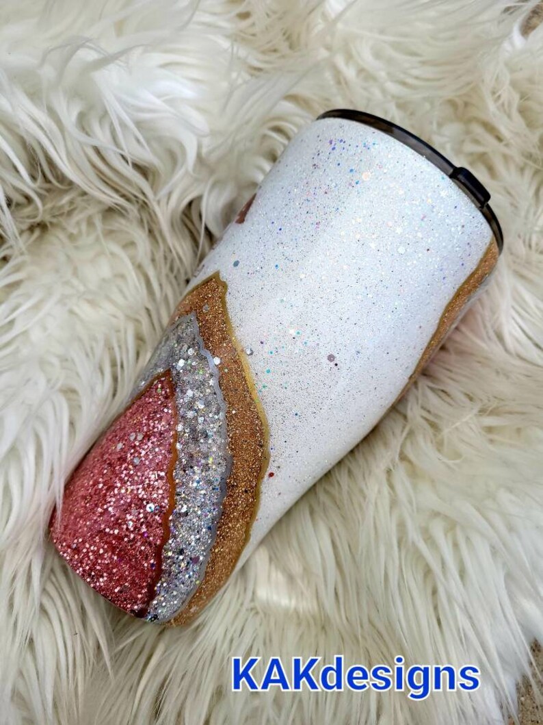 Rose Gold Geode Tumbler W/ Girl Mama Decal//precious Metals - Etsy