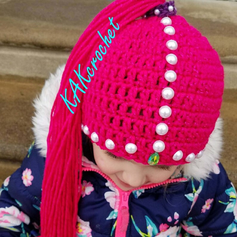 Princess Hats//crocheted Kids Winter Hats//pink & Blue Glittery Genie ...