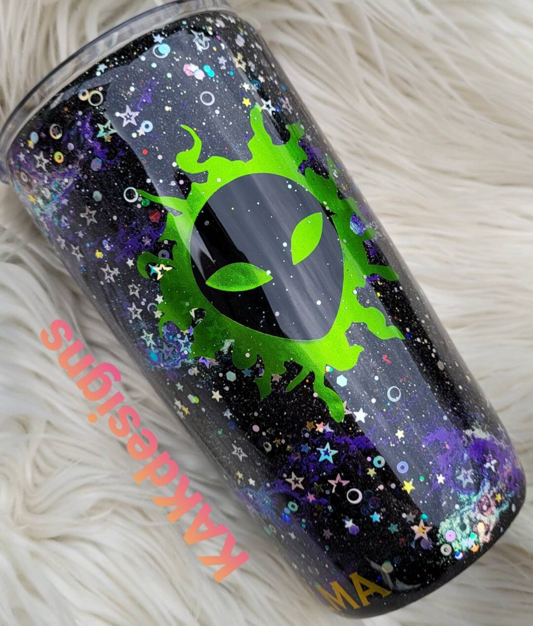 Alien Tumbler//we Are Not Alone Alien Galaxy Yeti Tumbler With Glittery ...