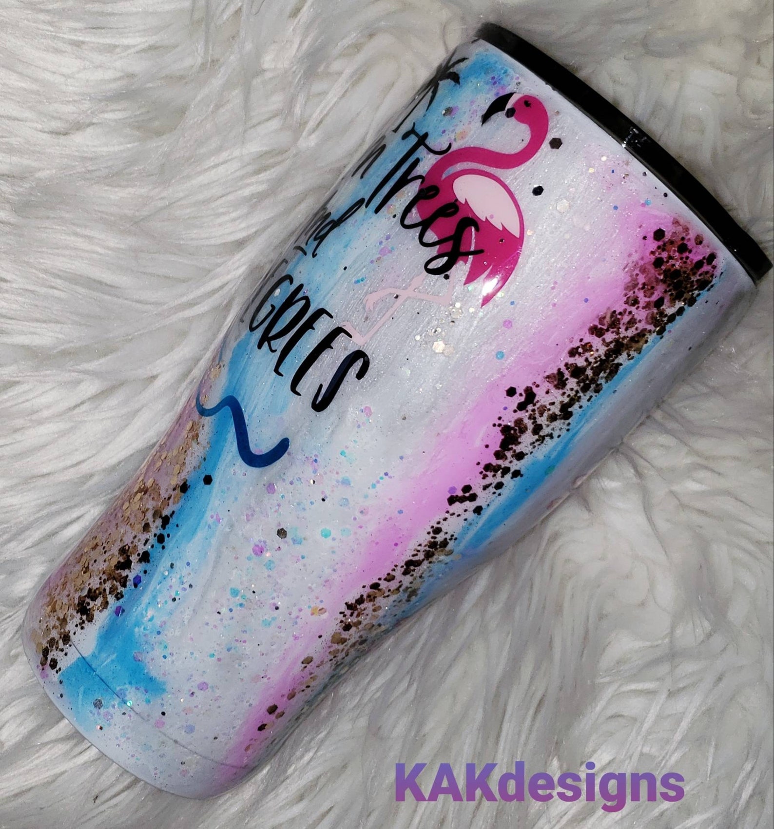 Marble Glitter Yeti With Pink and Aqua//marble Glitter Dipped - Etsy
