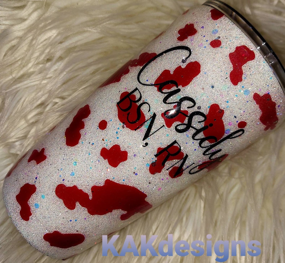 Opal Glitter Cow Print Tumbler: Custom Name 20oz Yeti - Etsy