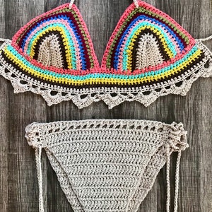 Crochet Top, Rainbow Crochet Top, Crochet Crop Top, Crochet Halter Top ...