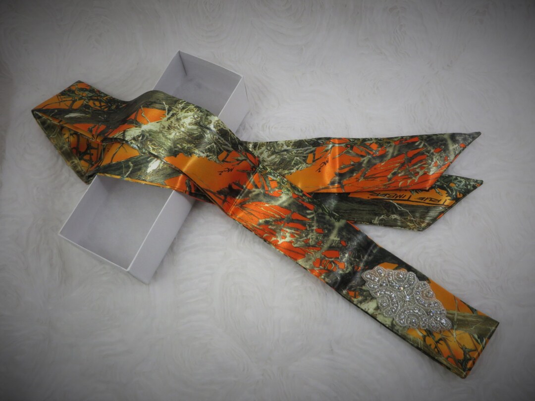 Orange True Timber Dress Sash, Camo Wedding Sash, Camo Sash, Camo Dress ...