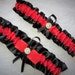 Black and Red Garter Set, Keepsake and Toss-away Garter Set, Red and ...