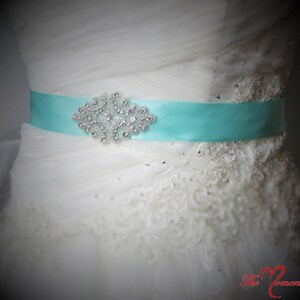 Aqua Bridal Sash Blue Bridal Sash Turquoise Sash Bridesmaid - Etsy