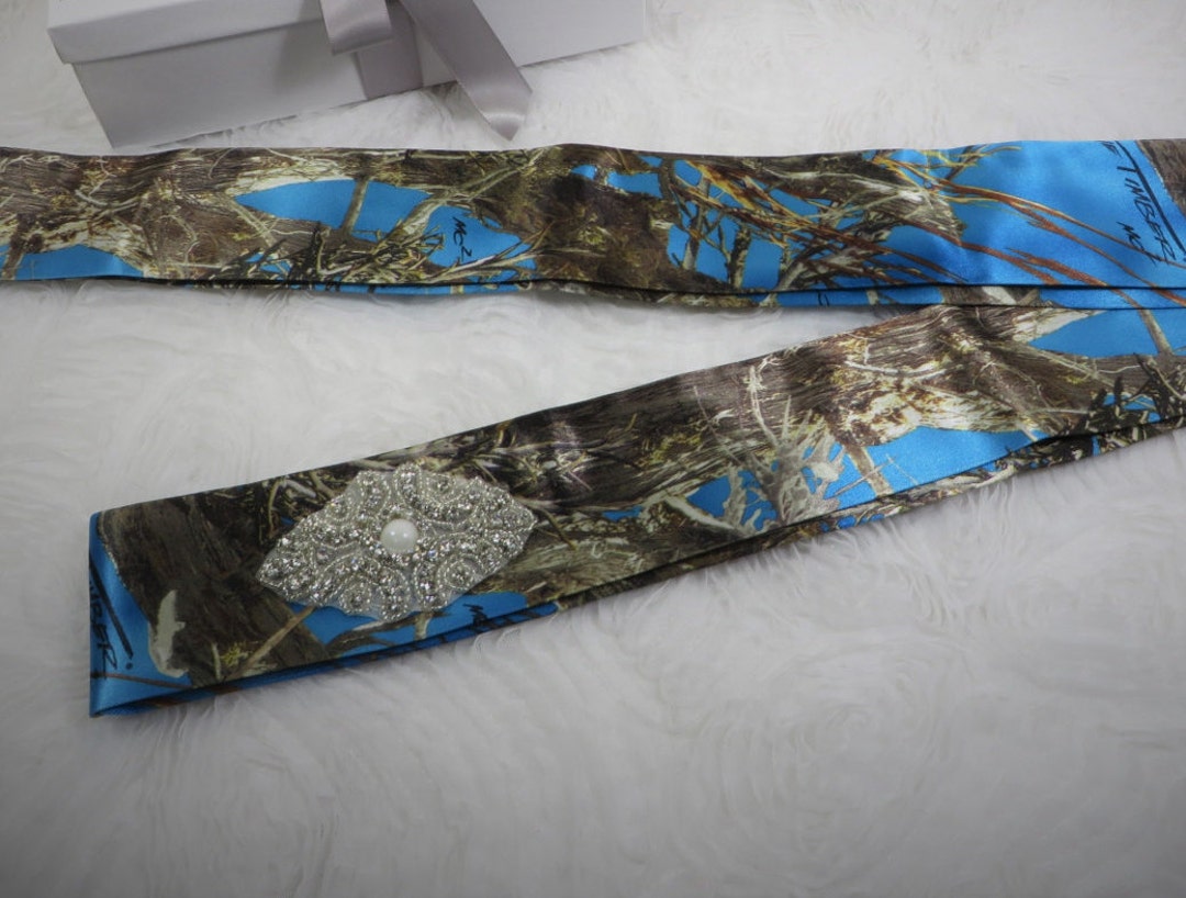 Blue True Timber Dress Sash, Camo Wedding Sash, Camo Sash, Camo Dress ...