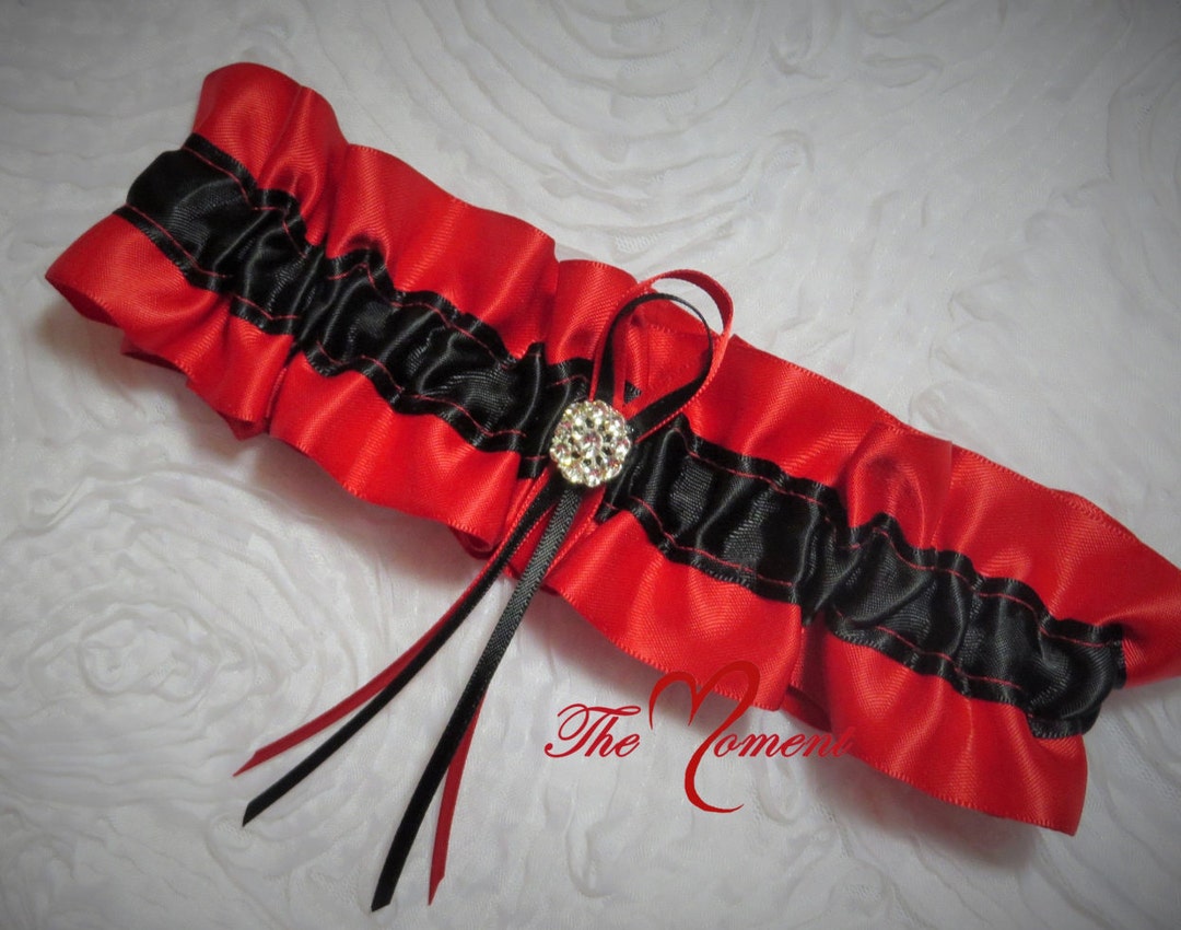 Red and Black Garter Bridal Garter, Wedding Garter,keepsake Garter Set ...