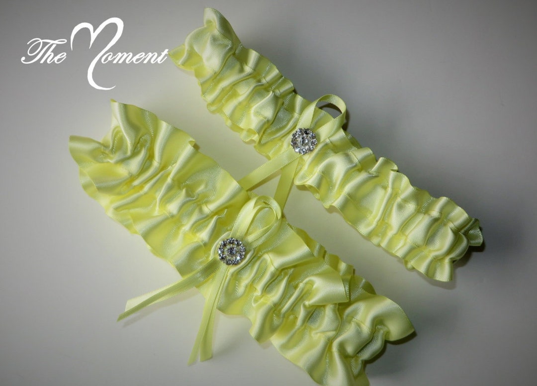 Yellow Garter Set, Yellow Garter, Ribbon Garter, Prom Garter, Bridal ...