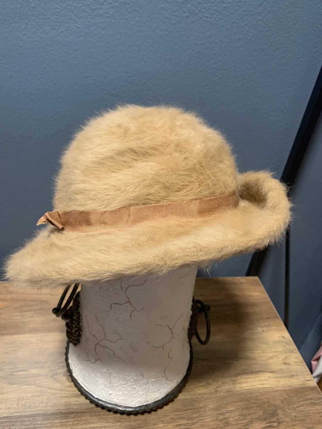 IMPORTINA Shabby Chic Bucket Fedora Fur Hat - Etsy