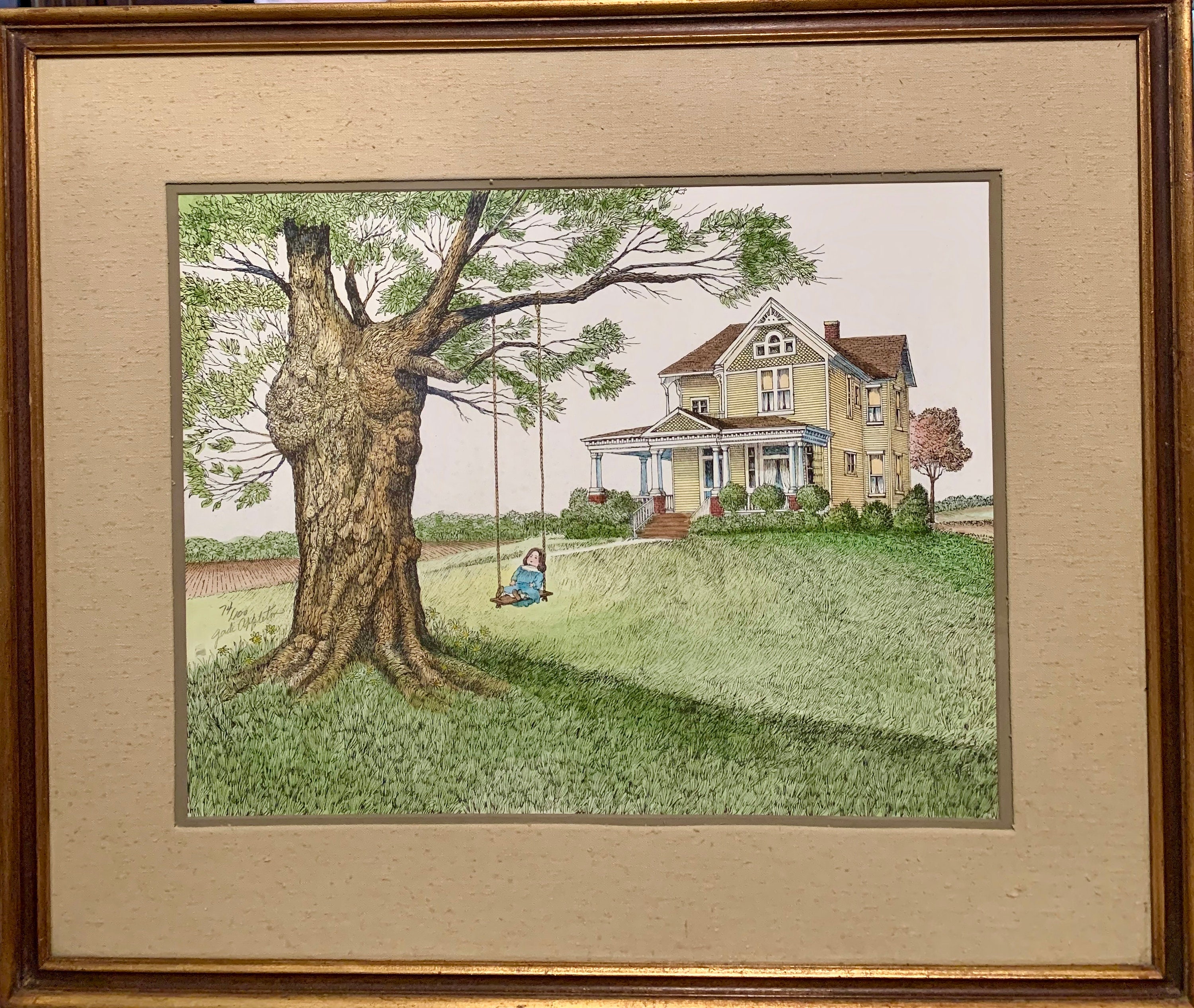 Original Signed & Numbered Watercolor by Jack Appleton, SUMMER, Matted ...