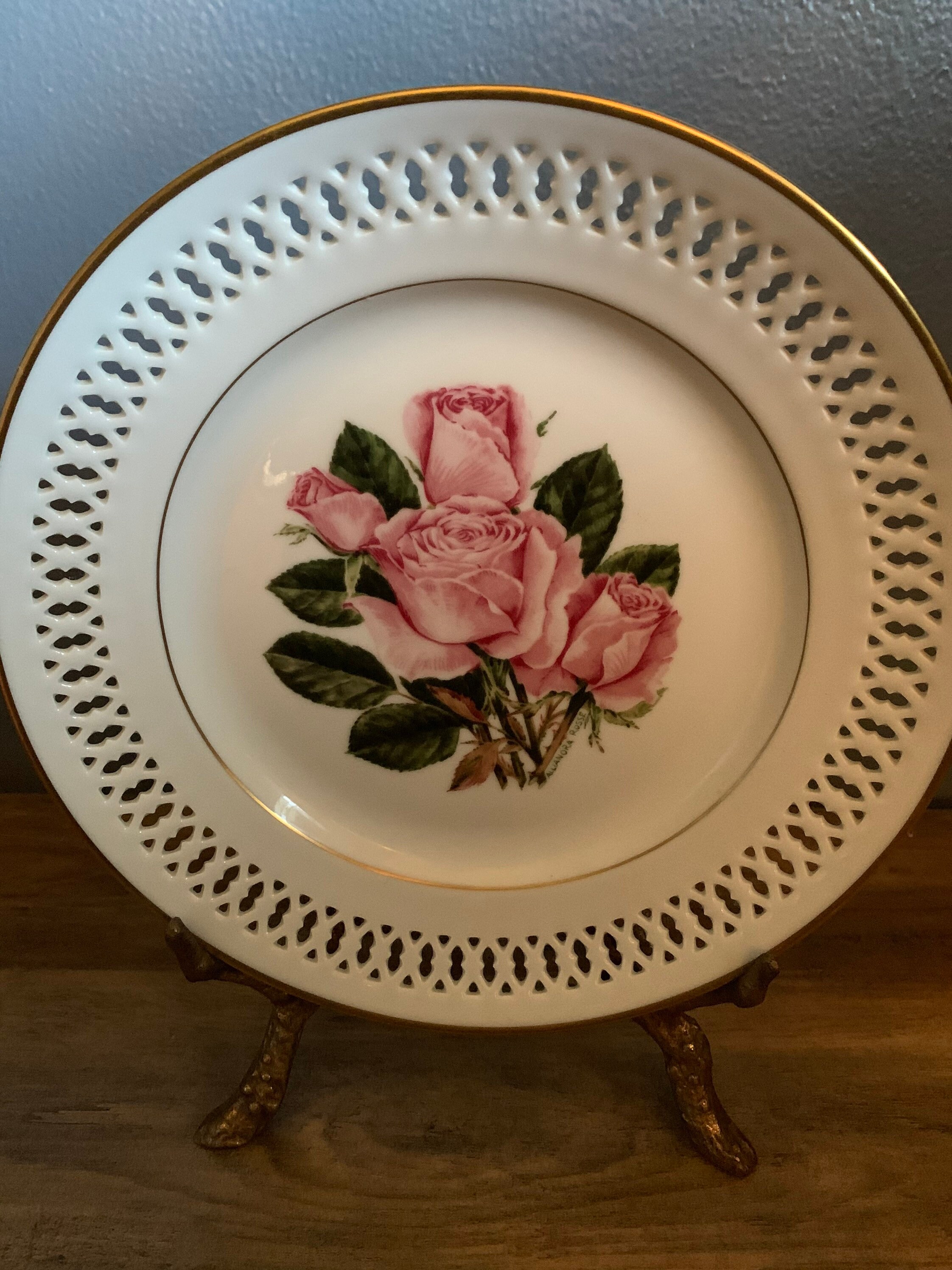 11 Plates From the 12 Rose Plates Bing & Grondahl Denmark Danbury Mint ...