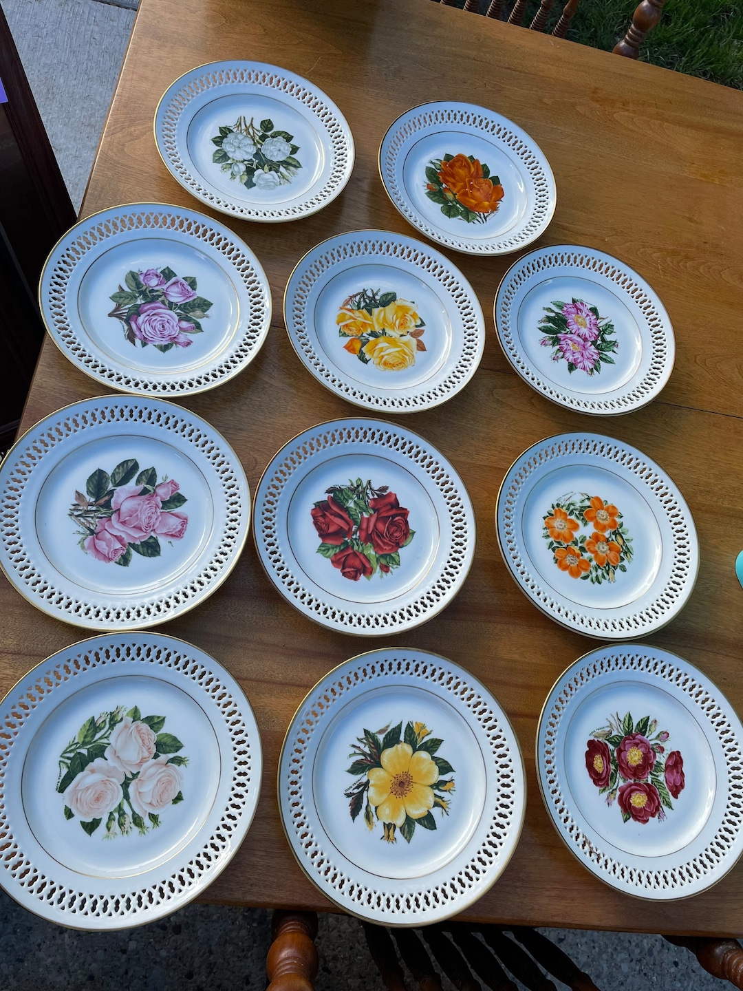 11 Plates From the 12 Rose Plates Bing & Grondahl Denmark Danbury Mint ...