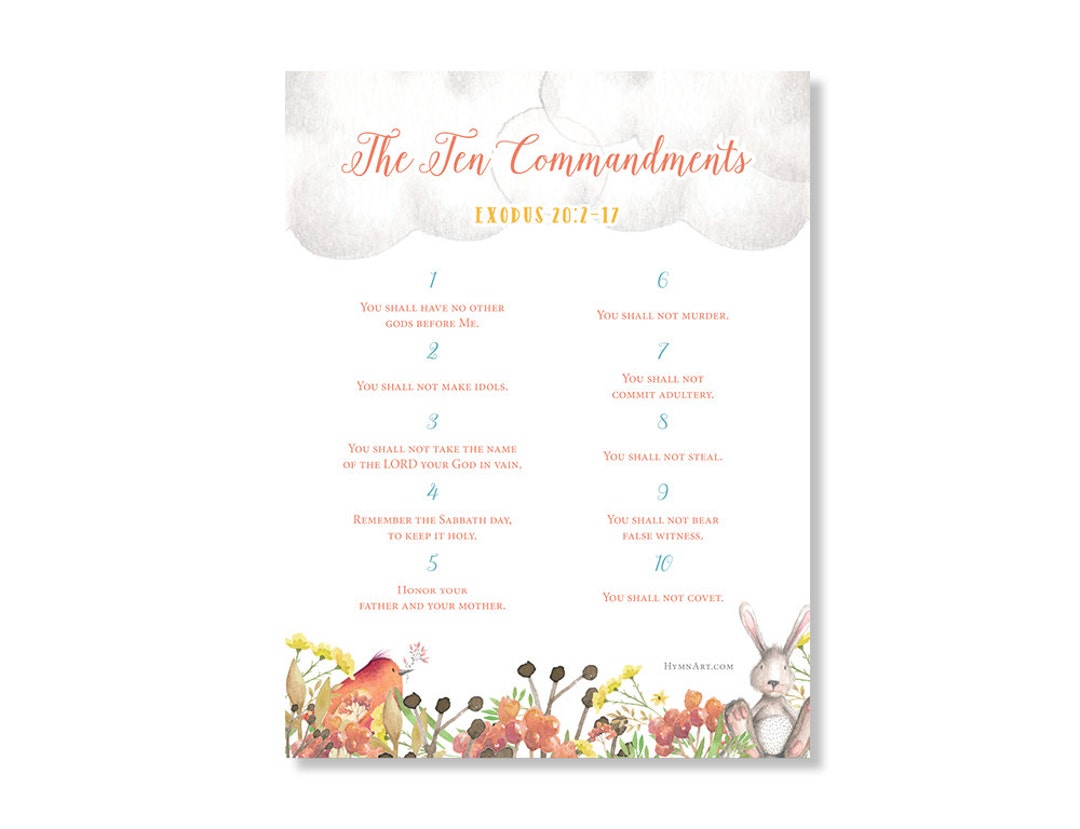 The Ten Commandments Watercolor Printable - Etsy