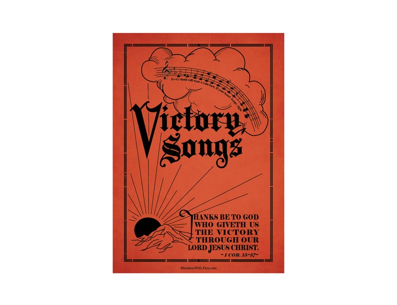Victory Songs Antique Hymnal Cover Reproduction Printable - Etsy