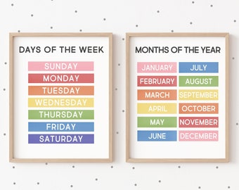Months of the Year Classroom Decor Elementary Playroom Wall | Etsy