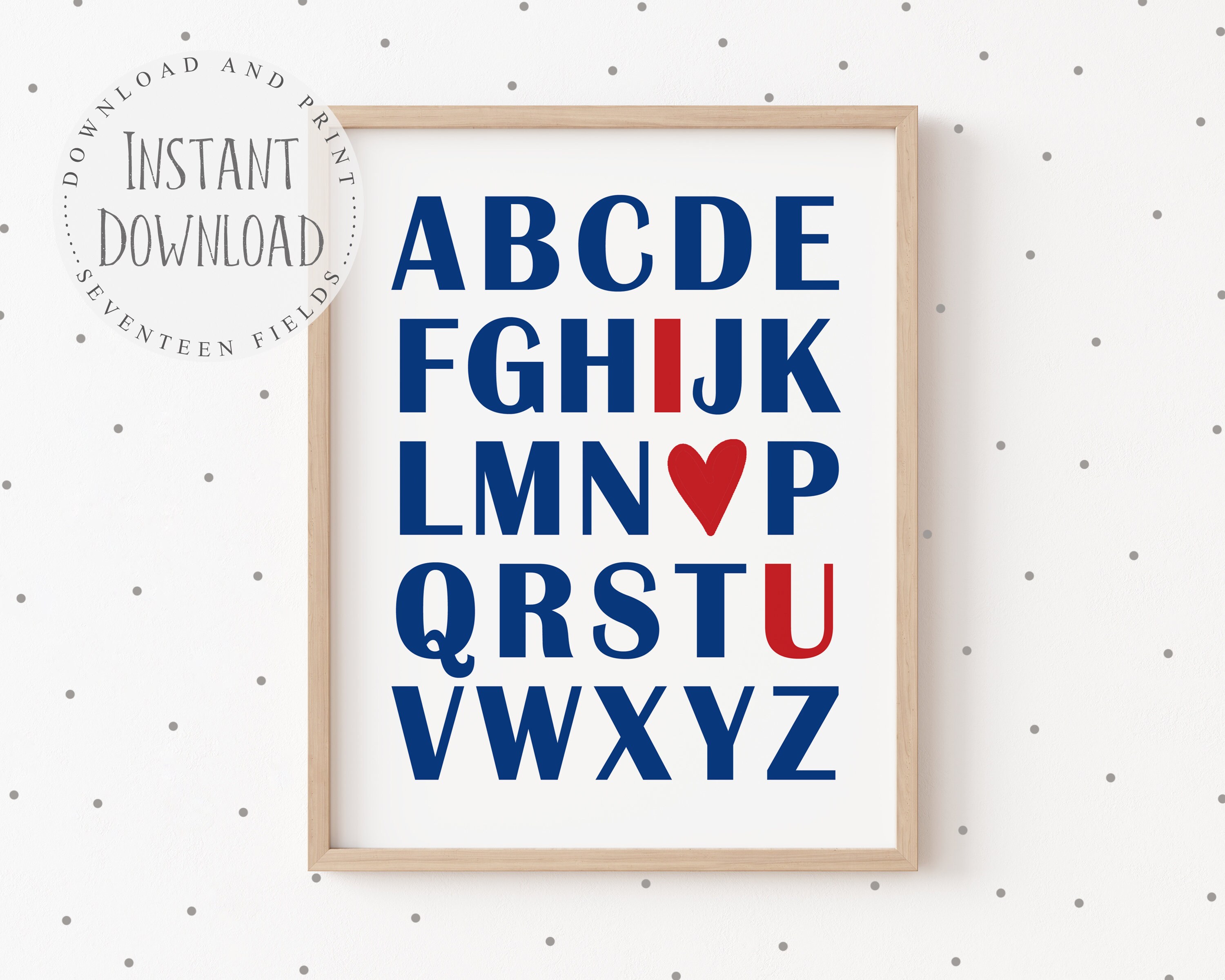 Abc I Love You Alphabet Poster Baby Boy Nursery Decor | Etsy